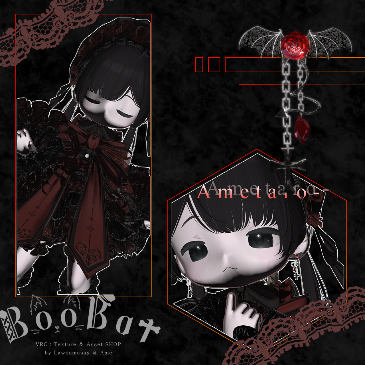 【20アバター対応】♰🦇 Rascal Rose 🌹♰【ボディピアス】 - BooBat - BOOTH
