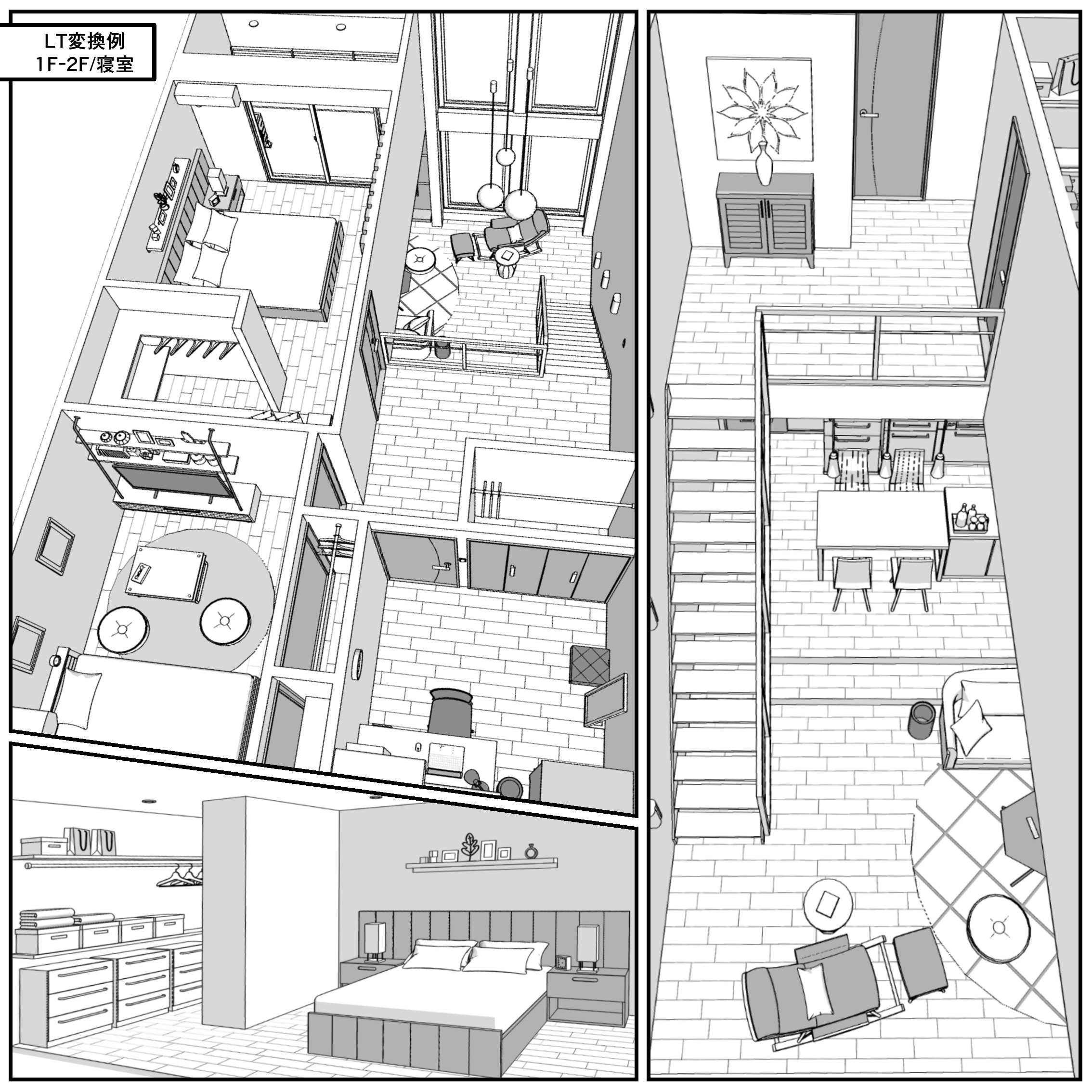 マンション一室 3LDK_30+4.5+6+8畳【クリスタ用素材】 - mame1123 - BOOTH