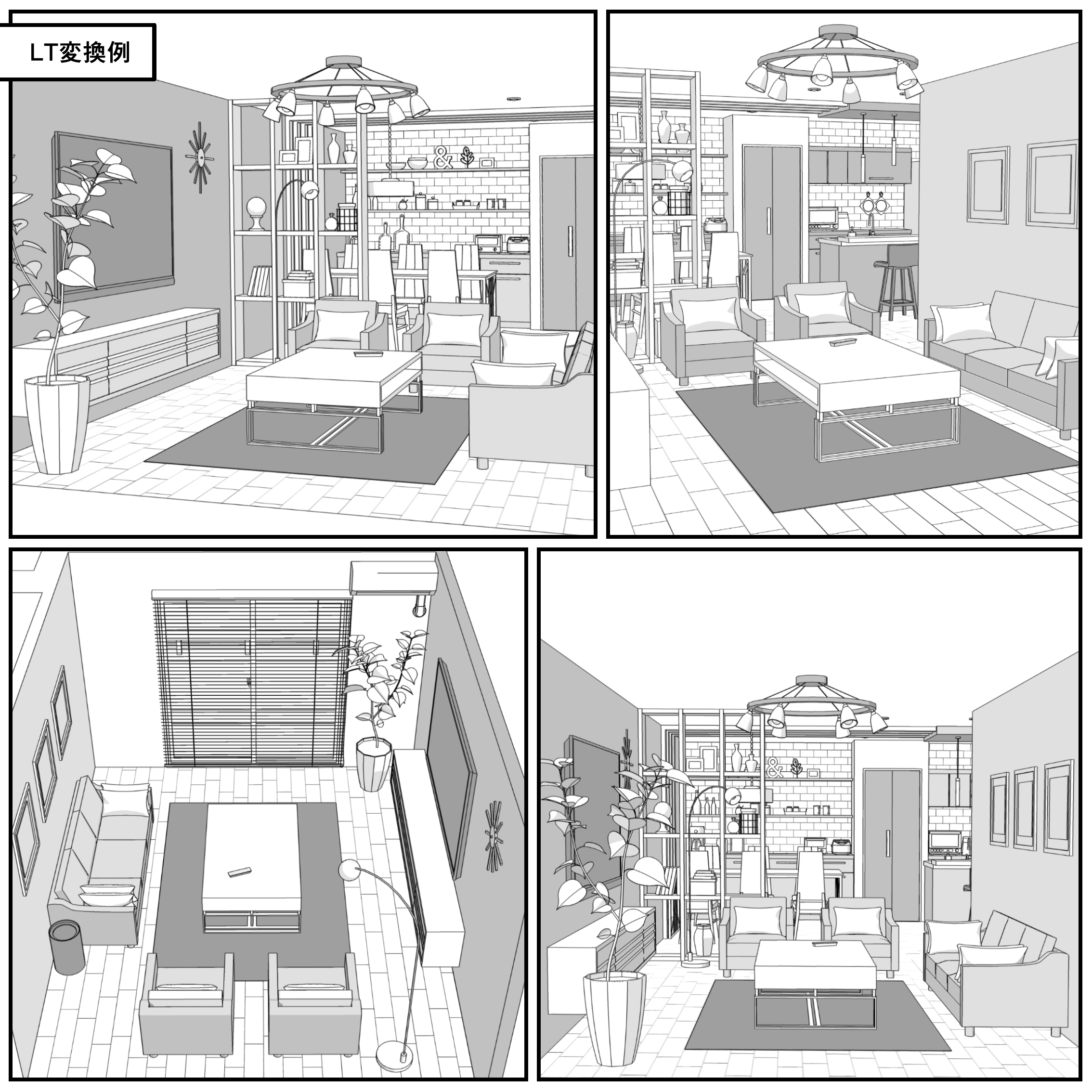 マンション一室 2LDK 27+7+7畳【クリスタ用素材】 - mame1123 - BOOTH