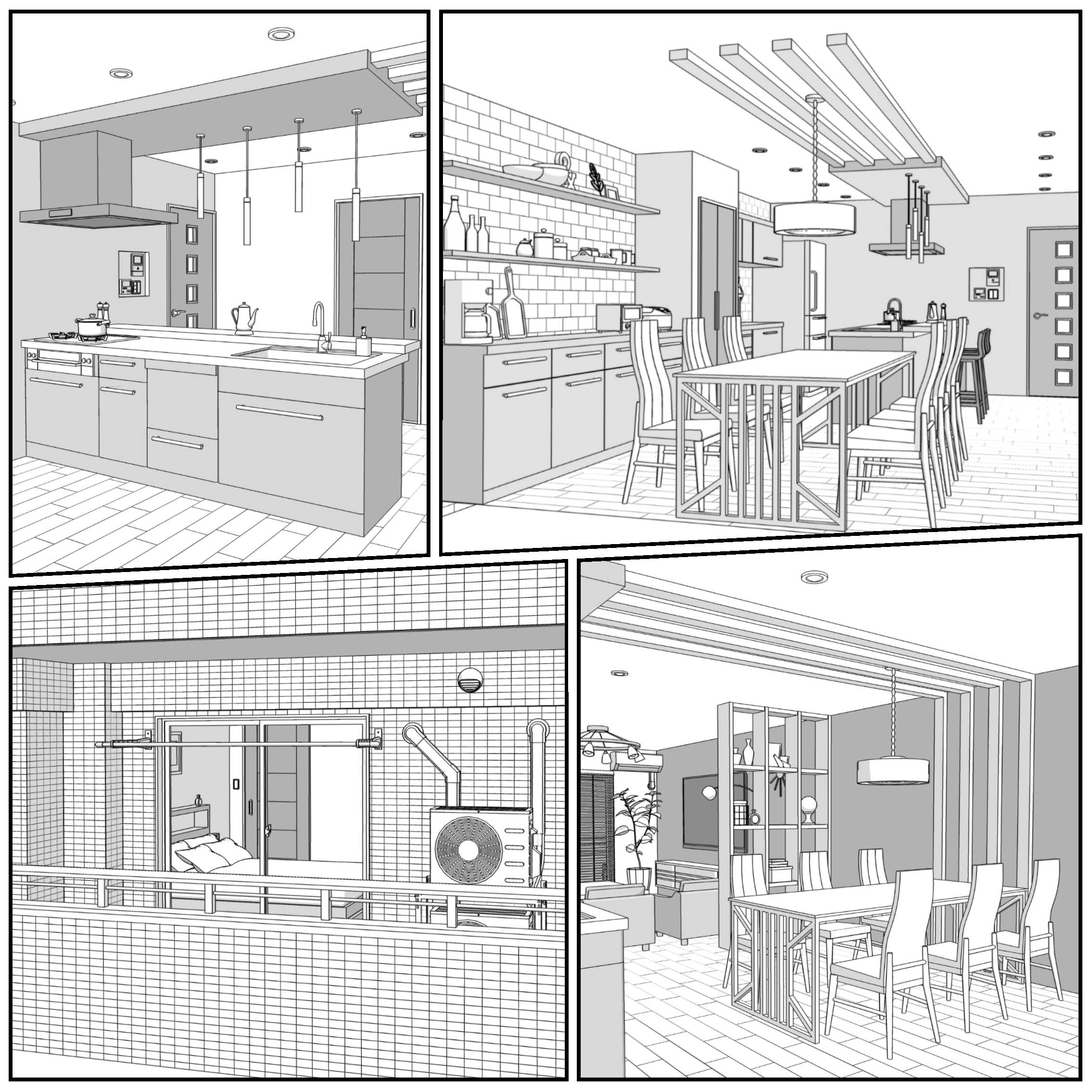 マンション一室 2LDK 27+7+7畳【クリスタ用素材】 - mame1123 - BOOTH
