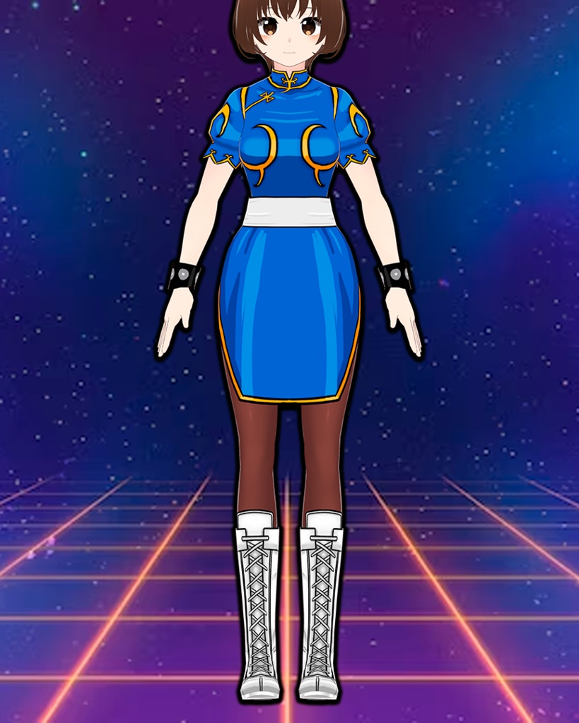 【VRoid】Chun Li Classic Costume Street Fighter - 𝗡𝗢𝗦𝗧𝗔𝗟𝗚𝗜𝗔 𝗦𝗧𝗢𝗥𝗘 - BOOTH