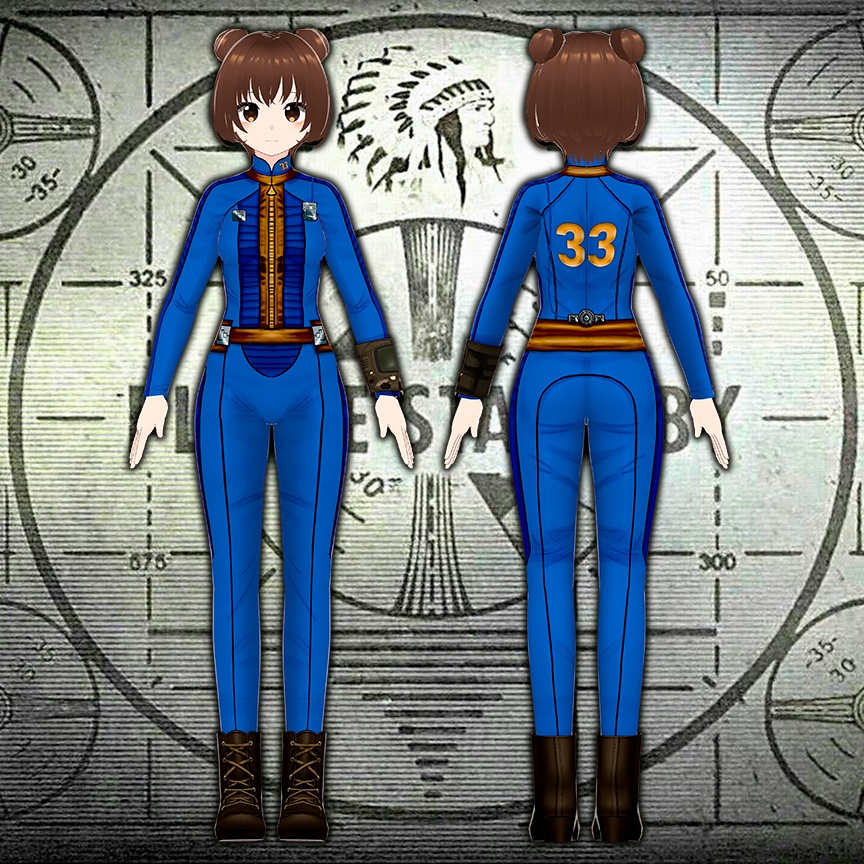 【VRoid】 Vault Costume Fallout - 𝗡𝗢𝗦𝗧𝗔𝗟𝗚𝗜𝗔 𝗦𝗧𝗢𝗥𝗘 - BOOTH