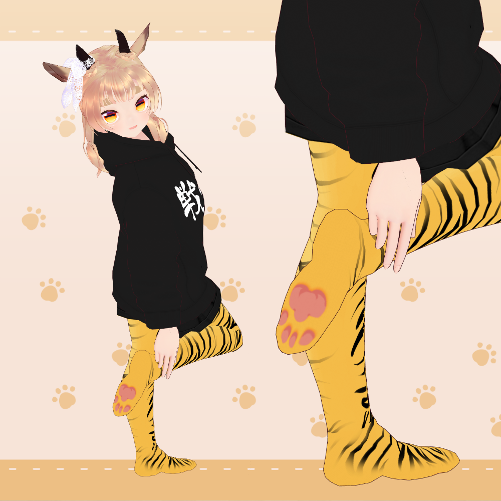 【無料】しましまTiger Socks #風見商店 #VRoid - 風見商店 - BOOTH