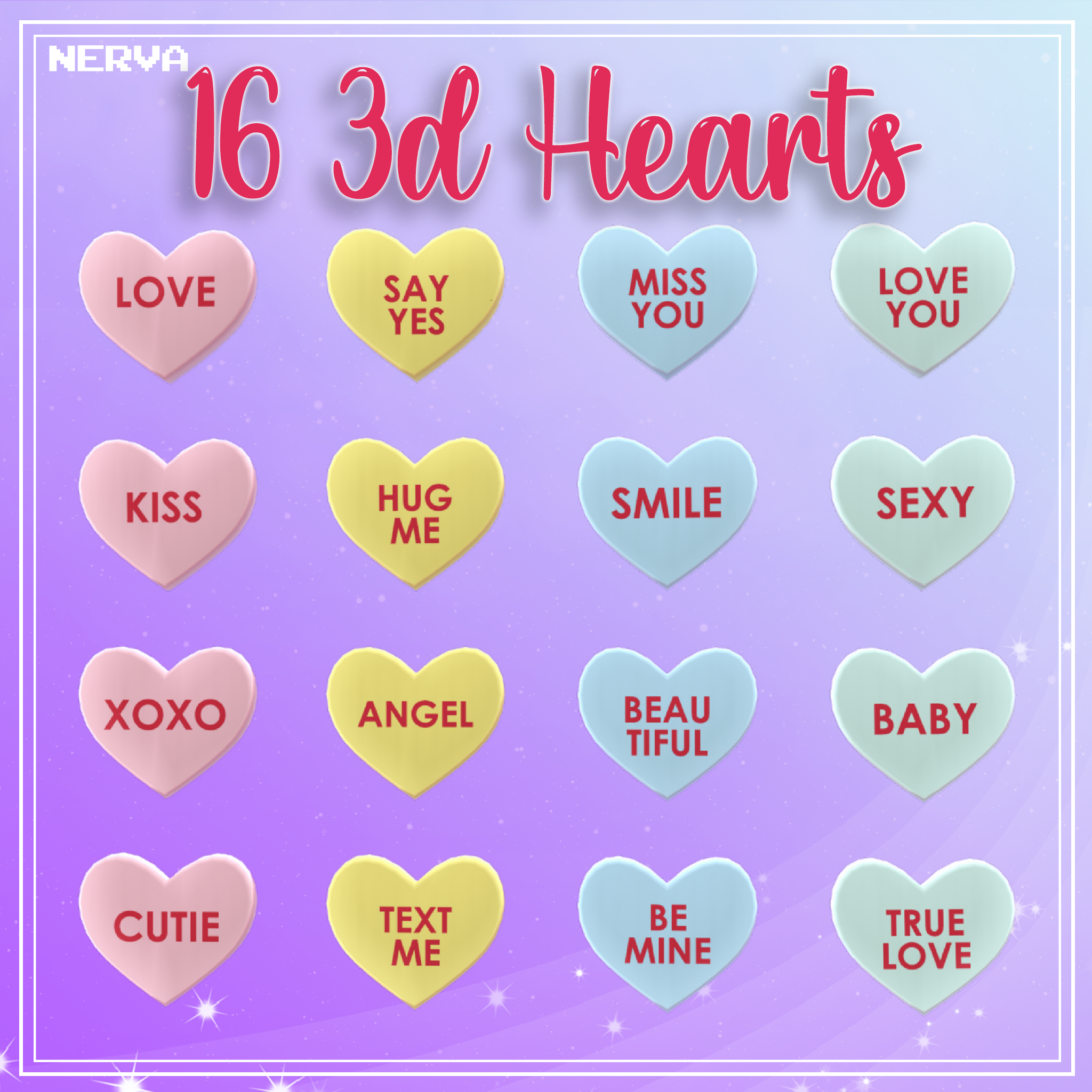 3D Asset 』Valentines Day Heart Candy FREE DL - Nerva - BOOTH