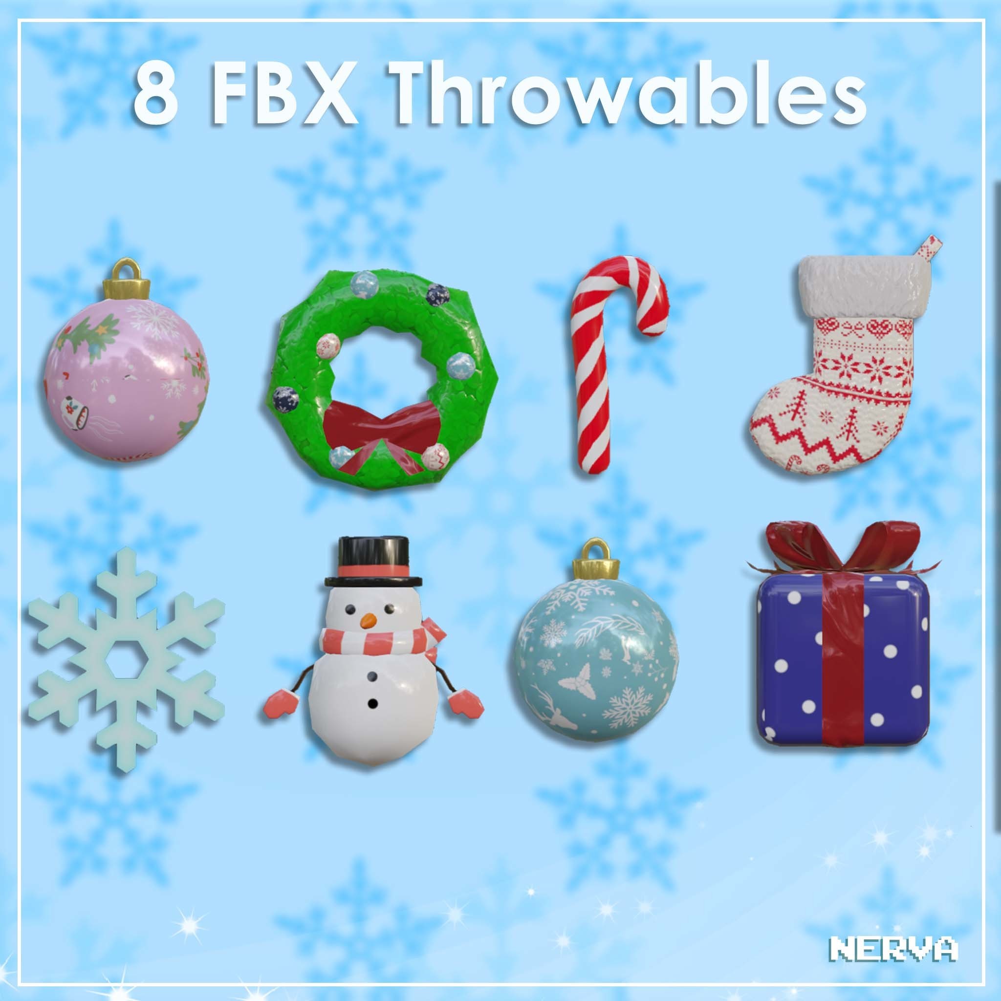 3D Props 』Christmas Throwables Pack - Nerva - BOOTH