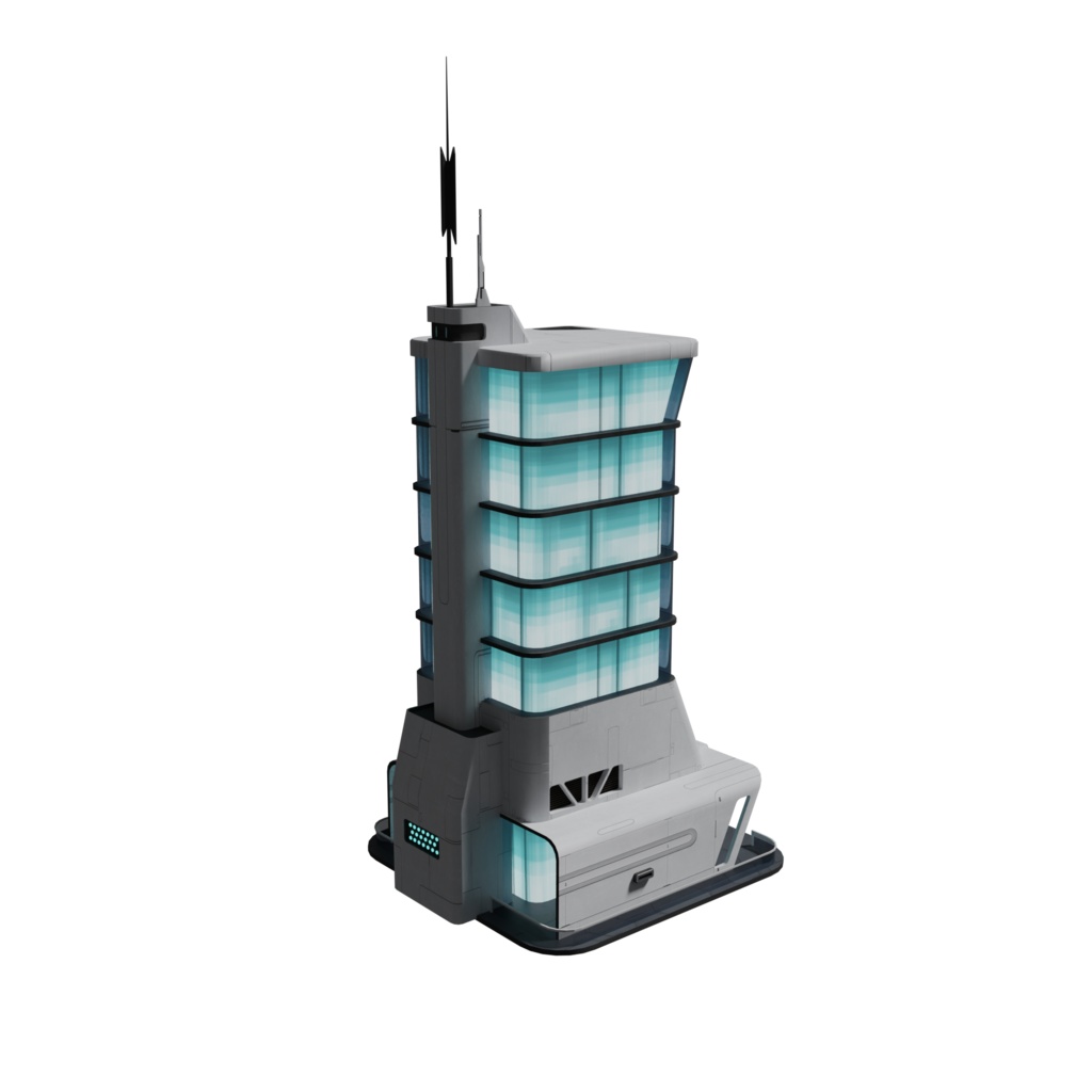SFビル blender 3d model - Ennuishao - BOOTH