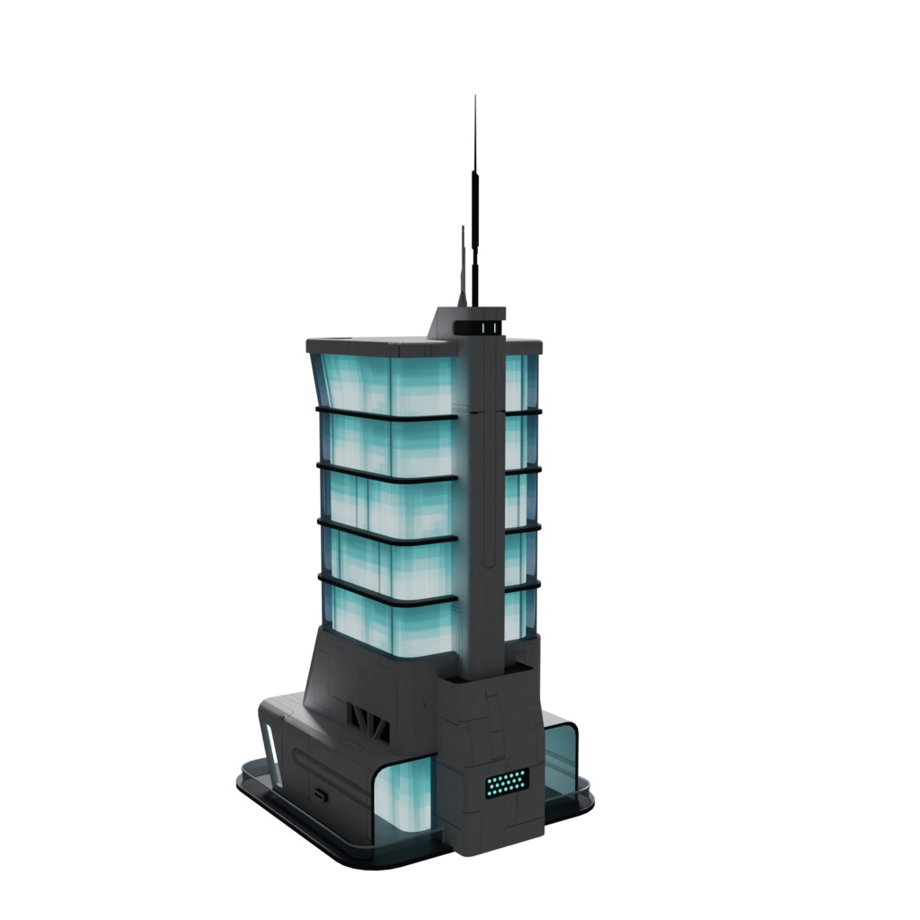 SFビル blender 3d model - Ennuishao - BOOTH