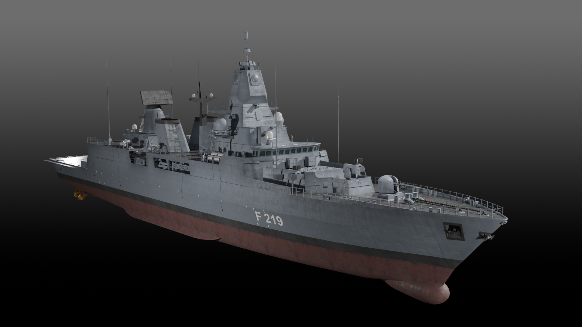 F124 ザクセン級フリゲート blender 3d model - Ennuishao - BOOTH