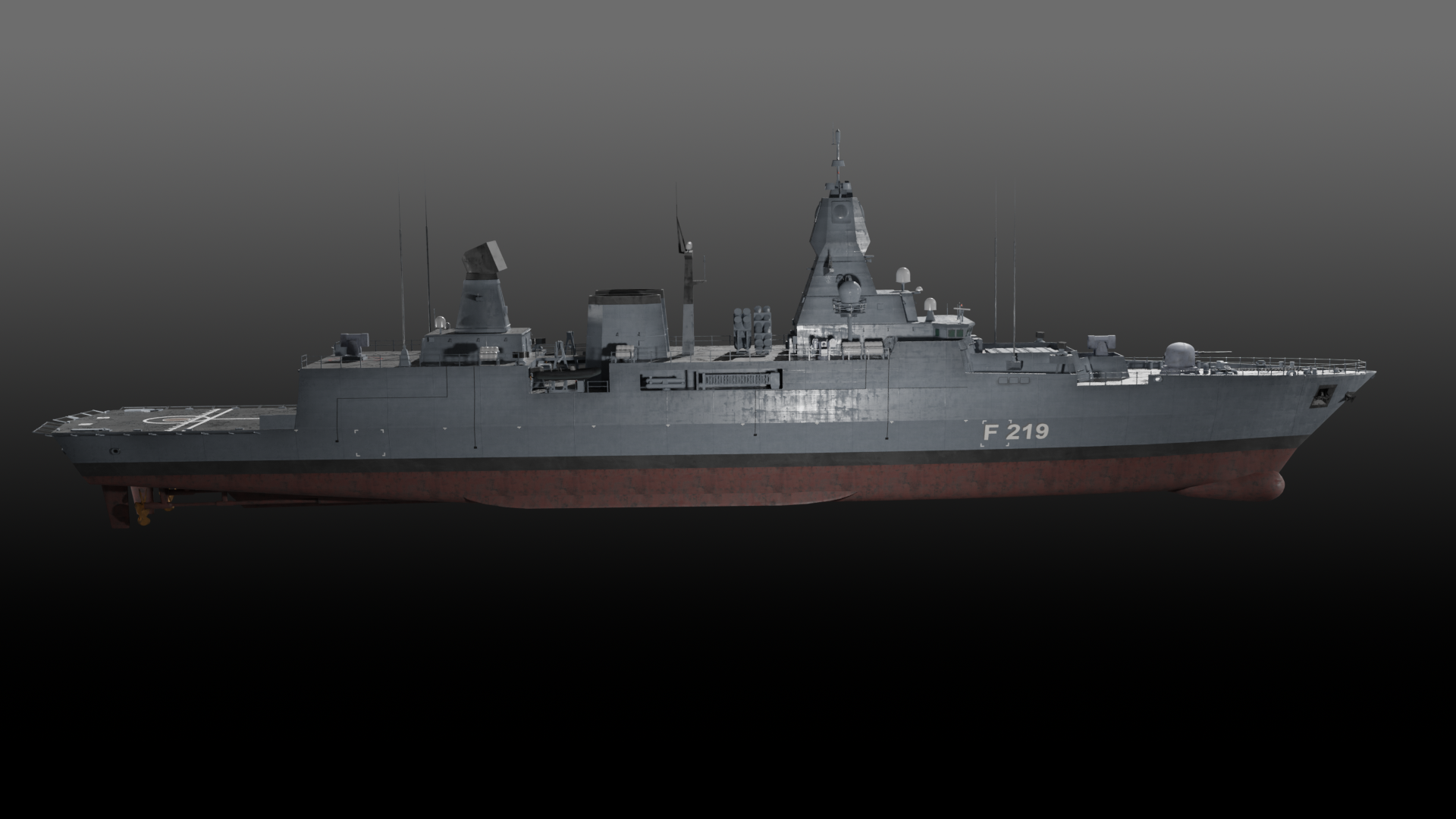 F124 ザクセン級フリゲート blender 3d model - Ennuishao - BOOTH