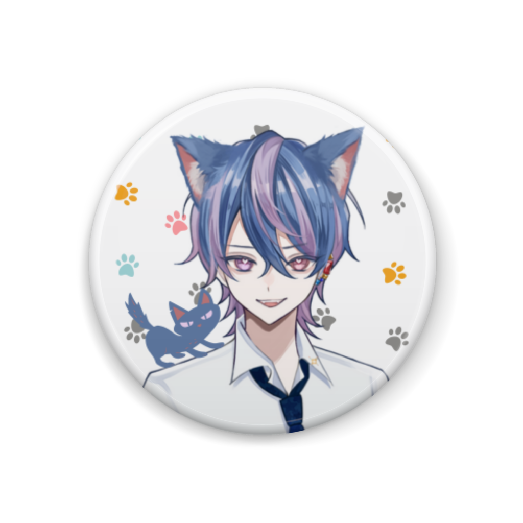 【Vsinger】カペラリゲル 猫耳ハート瞳 缶バッチ - カペラリゲルグッズストア - BOOTH