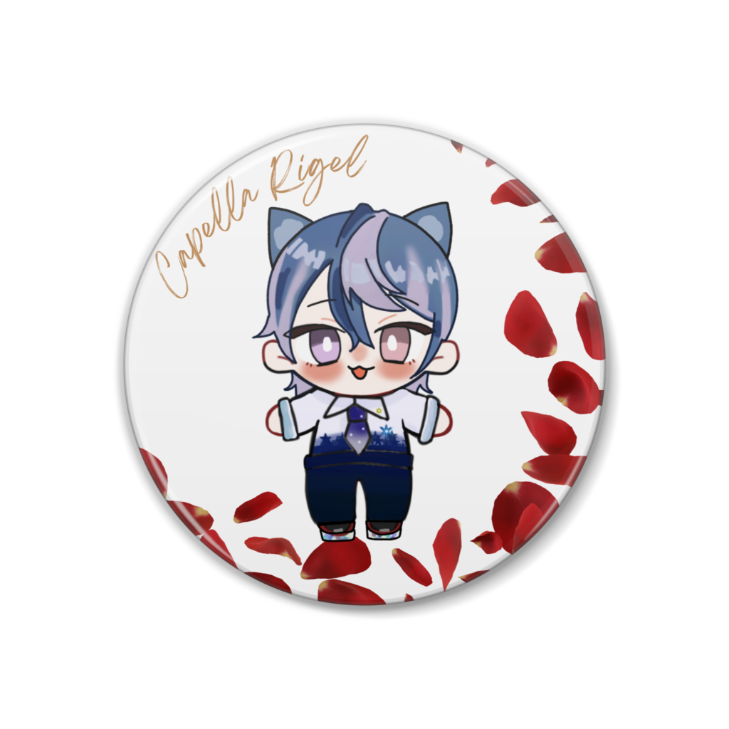 【Vsinger】カペラリゲル 薔薇とカペリゲ 缶バッチ - カペラリゲルグッズストア - BOOTH