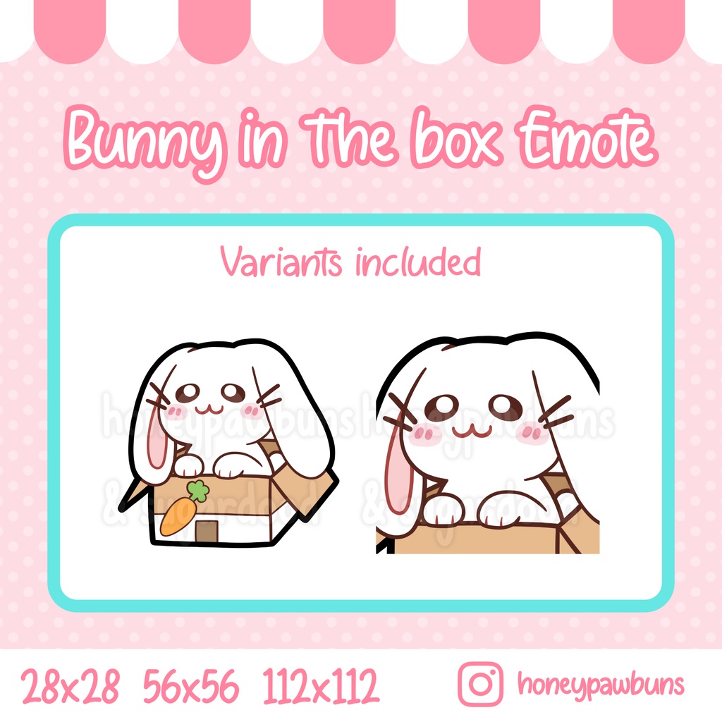 Bunny In Box Emote for Twitch, Discord, Youtube - sugardood - BOOTH