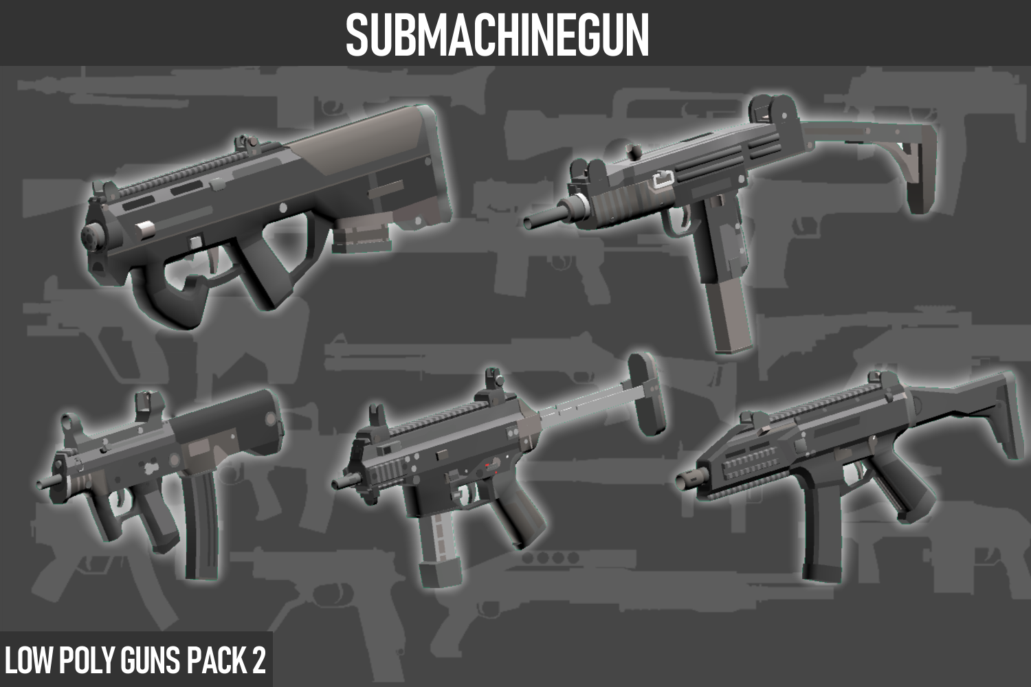 LOW POLY GUNS PACK vol.2 ローポリ銃パック第2弾 - へきさぐりっど - BOOTH