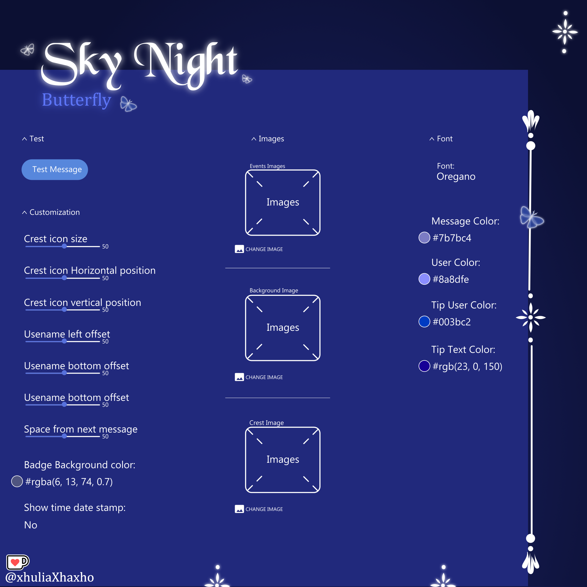 Sky Night Butterfly Chat Widget, Celestial Minimal, Elegant Theme, Chat ...