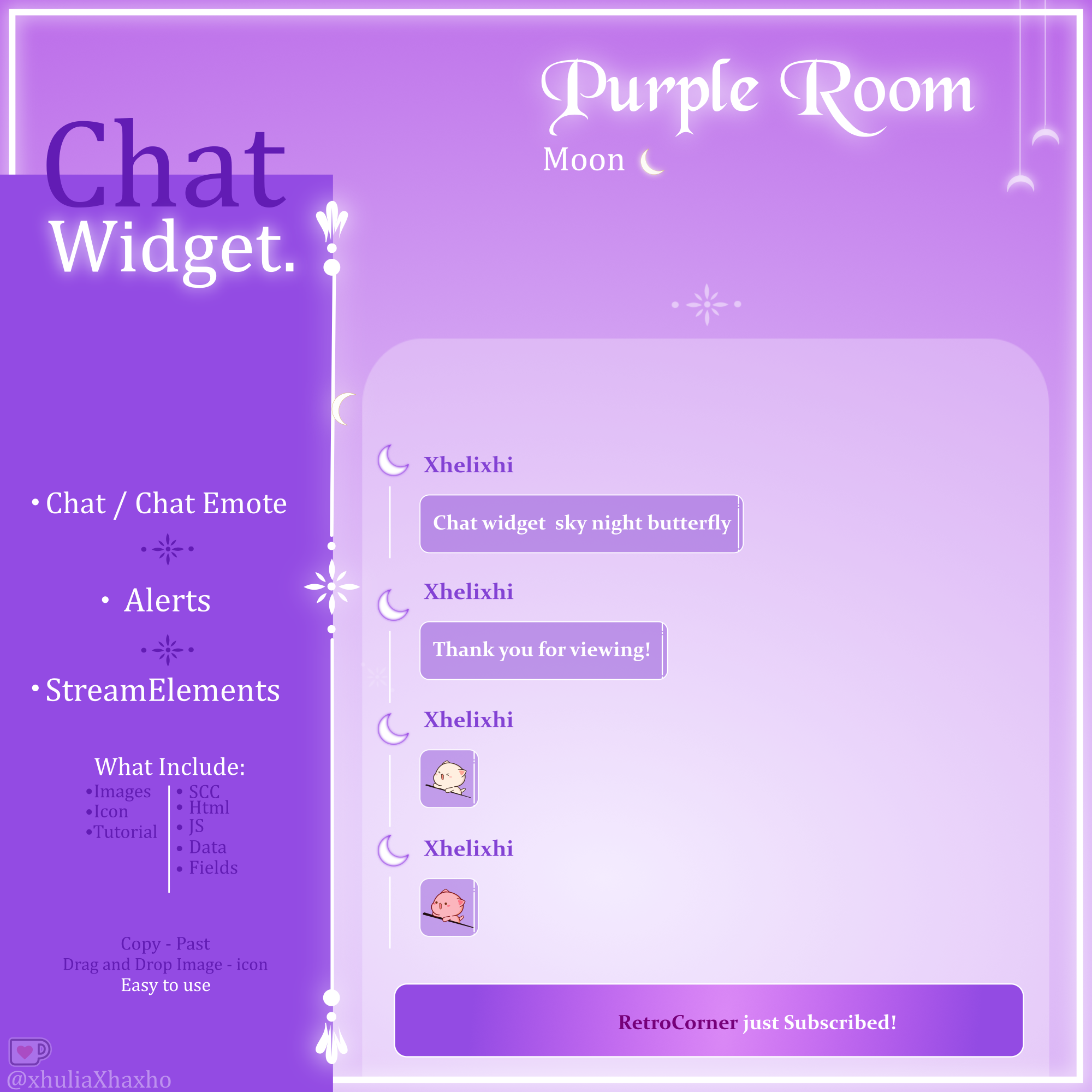PURPLE ROOM Stream Overlay Animated Pack, Stream Overlay Animated Pack ...