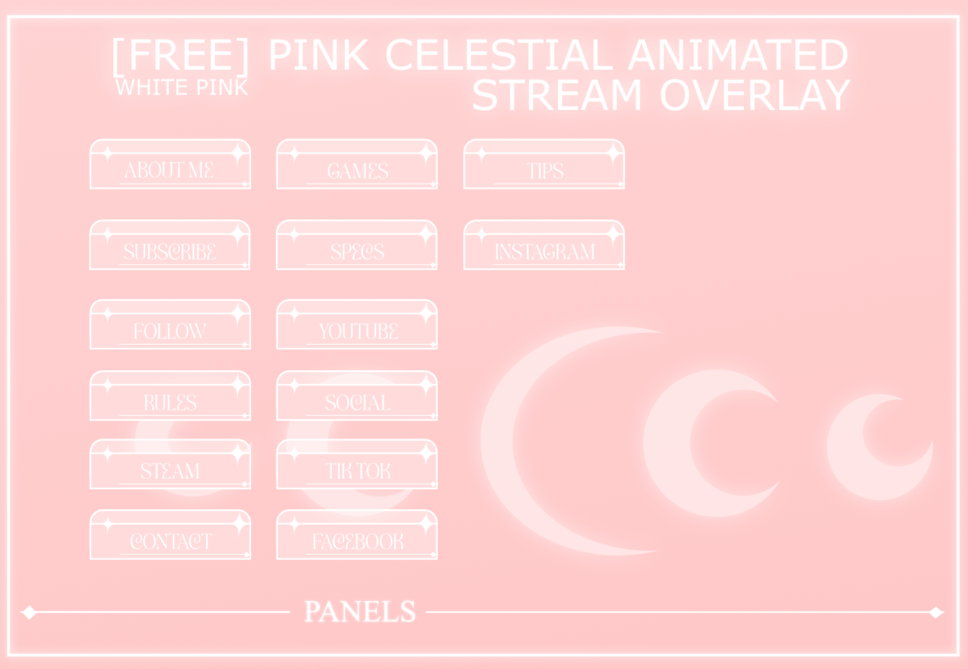 PINK CELESTIAL ANIMATED STREAM OVERLAY, PINK STREAM OVERLAY, ANIMATED OVERLAY, CUTE PINK OVERLAY ...