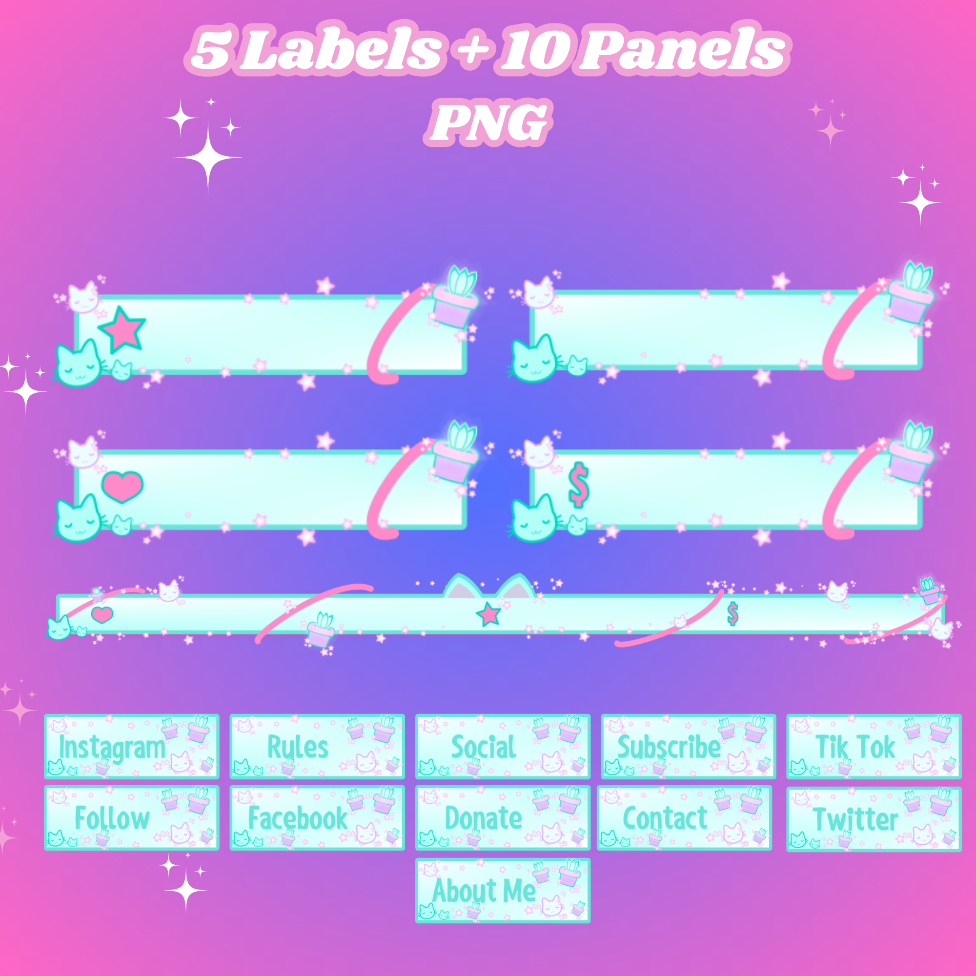 Cute Room Stream Overlay Colorful Pack, Stream Overlay Colorful ...