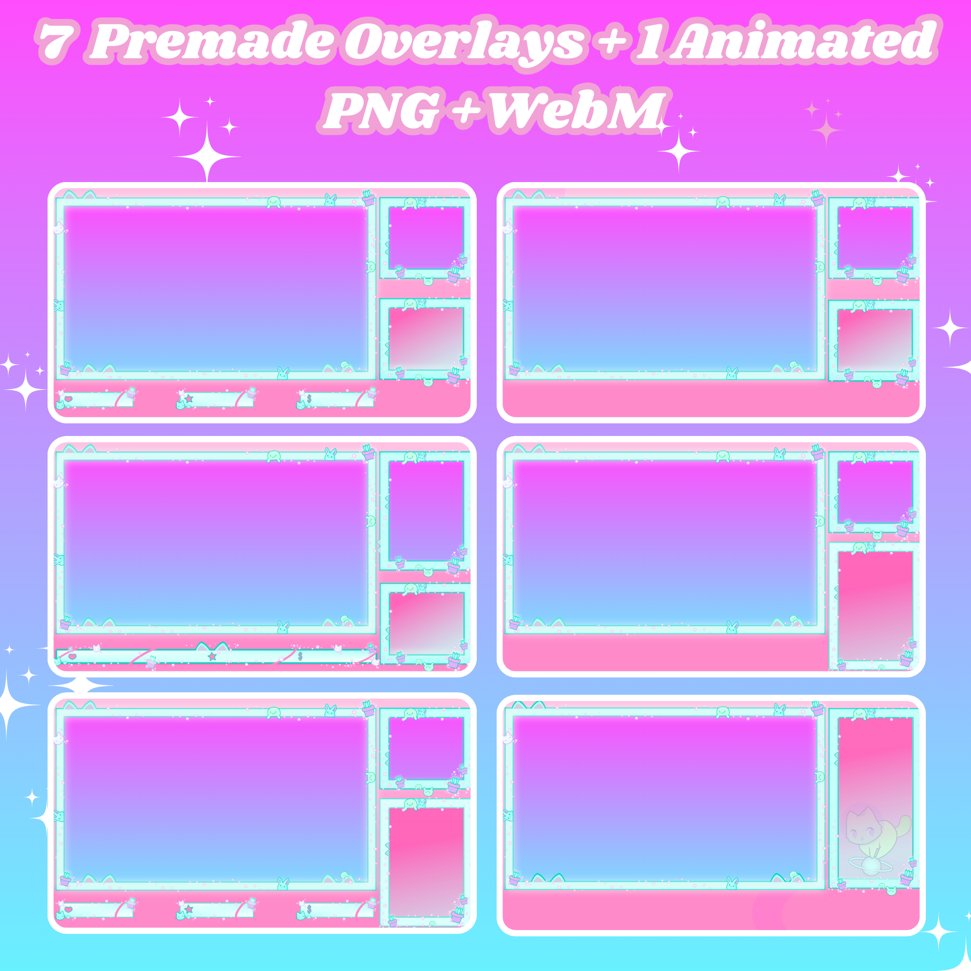 Cute Room Stream Overlay Colorful Pack, Stream Overlay Colorful ...