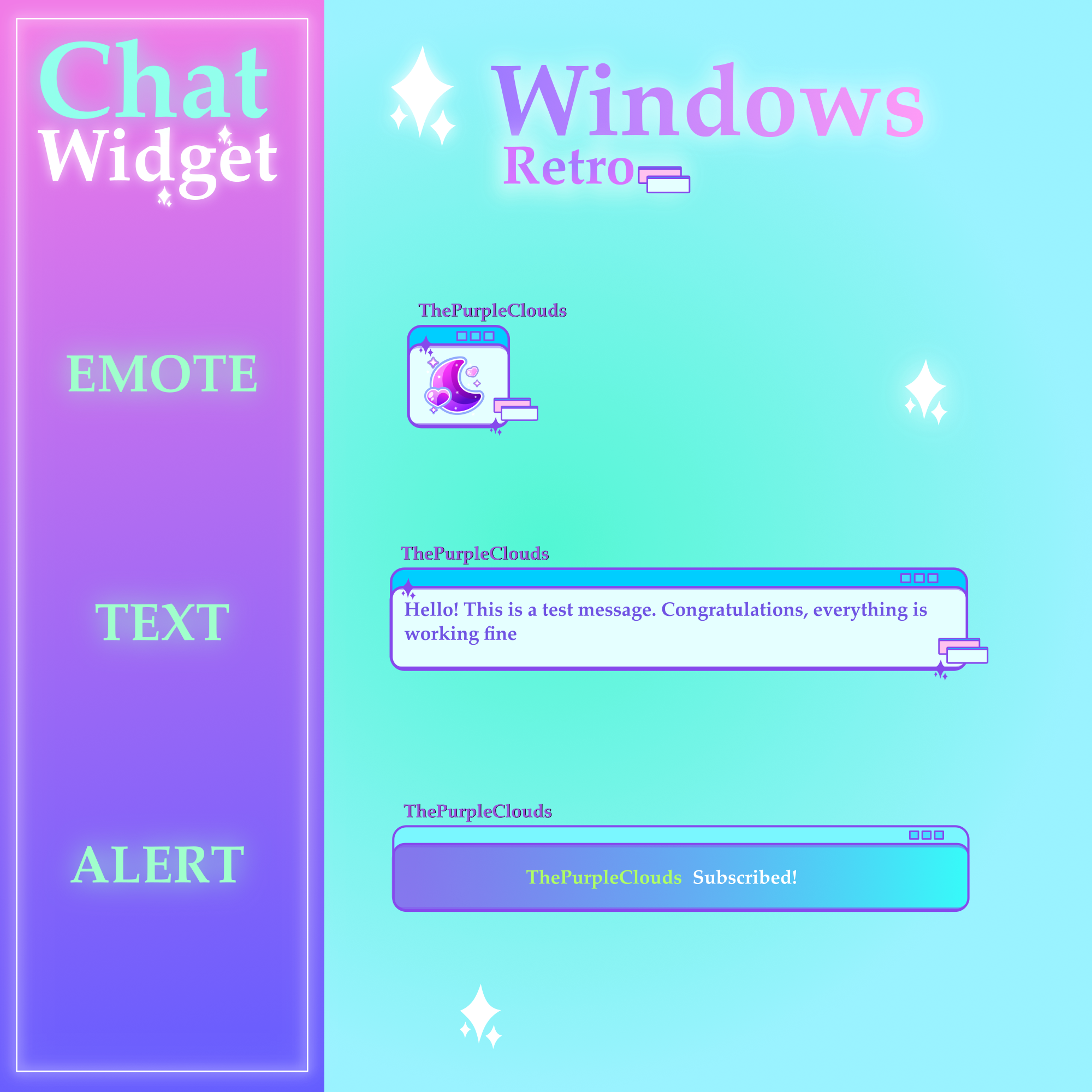 Retro Windows Chat Widget, Retro Window Widget, colorful Chat Widget ...