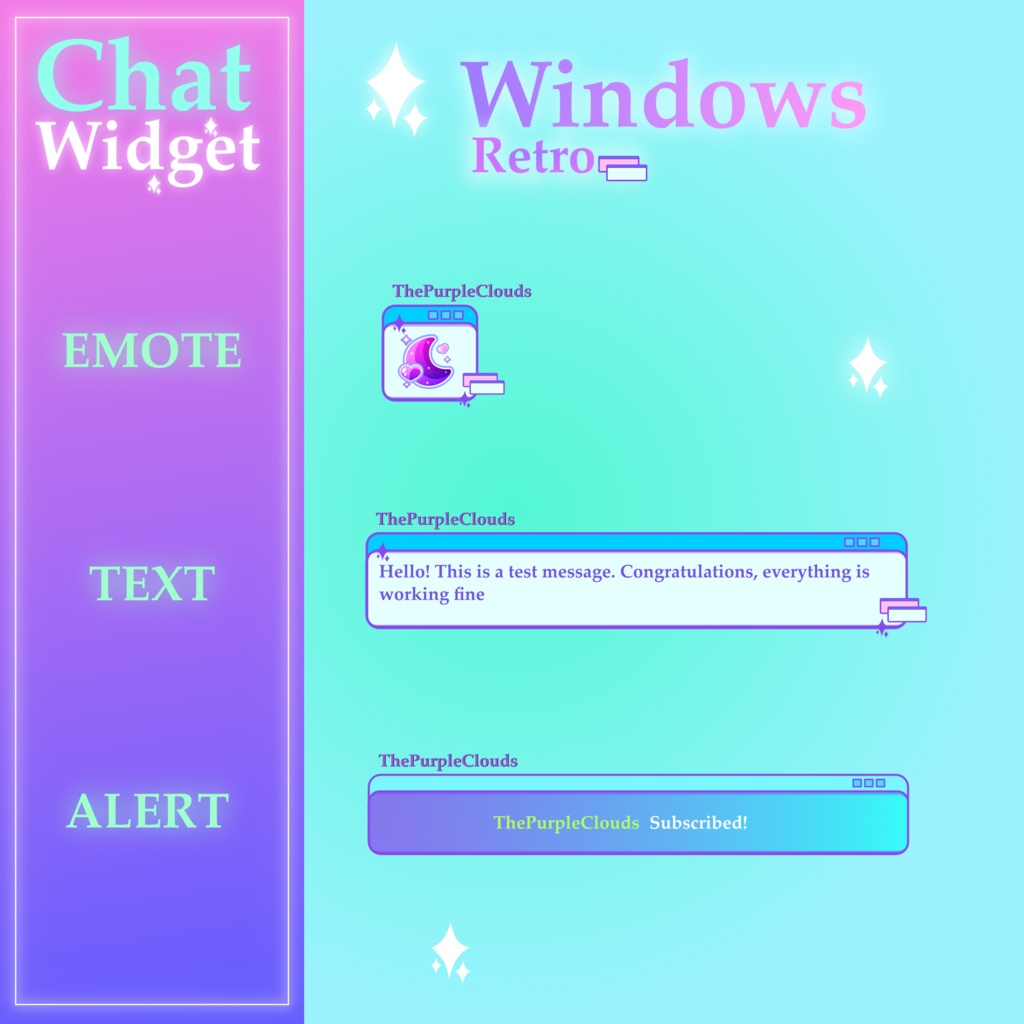 Retro Windows Chat Widget, Retro Window Widget, colorful Chat Widget ...