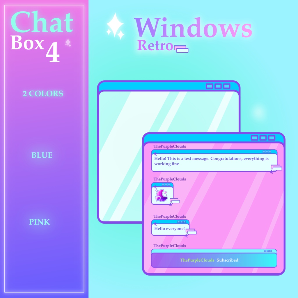 Retro Windows Chat Widget, Retro Window Widget, colorful Chat Widget, Chat Box and Alerts for ...