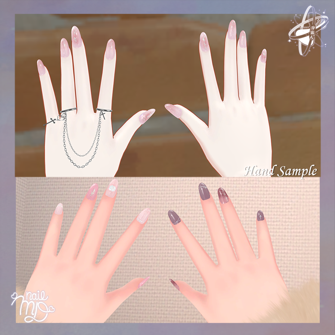 【MDollnail対応】Pink NailSet【VRChat向けネイルチップ】 - 宇宙船の小さな店 - BOOTH