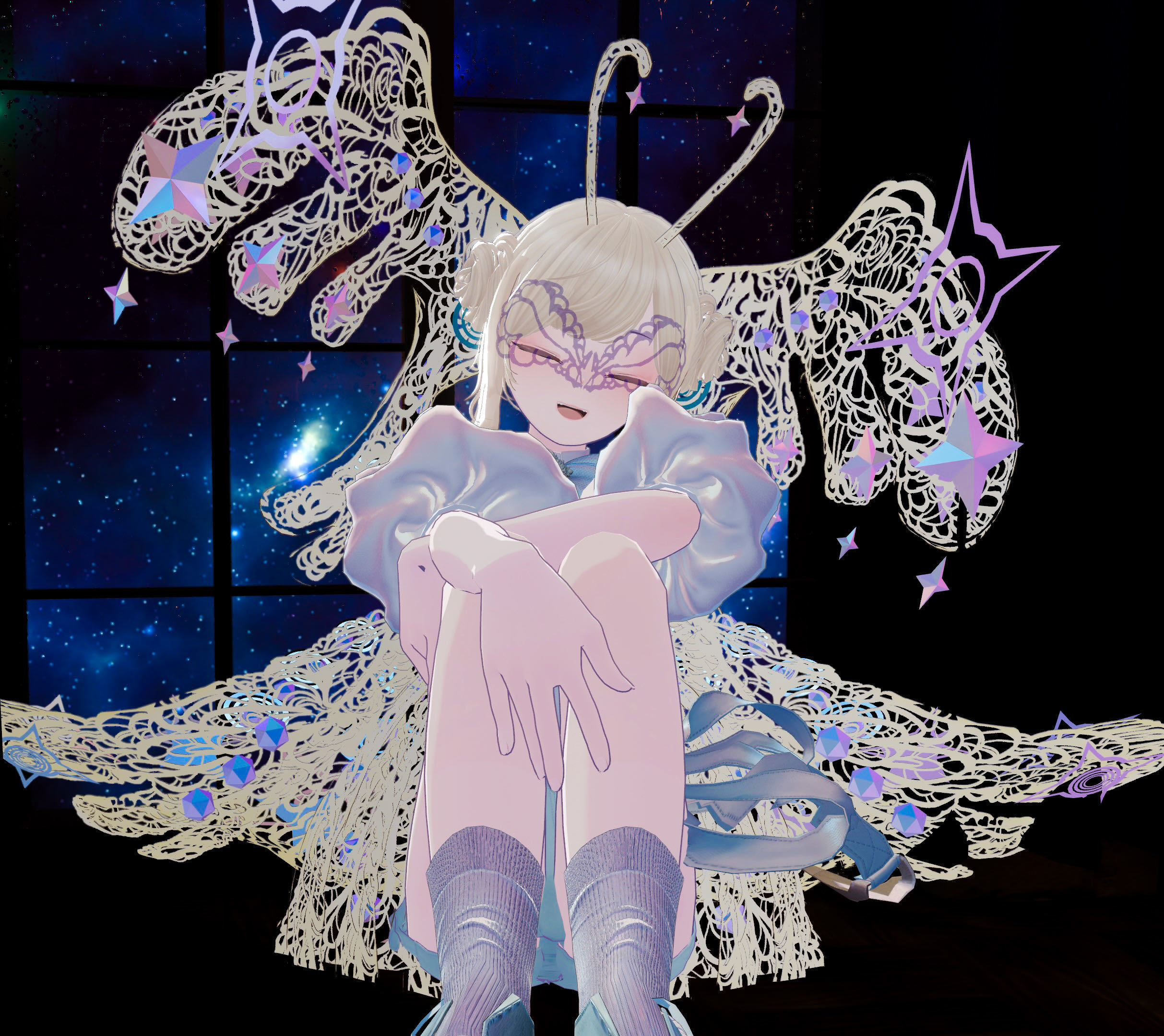 【VRCHAT】🦋Butterfly Bard🦋(アニメーション付羽耳＆羽マント) - 9 P.M. - BOOTH