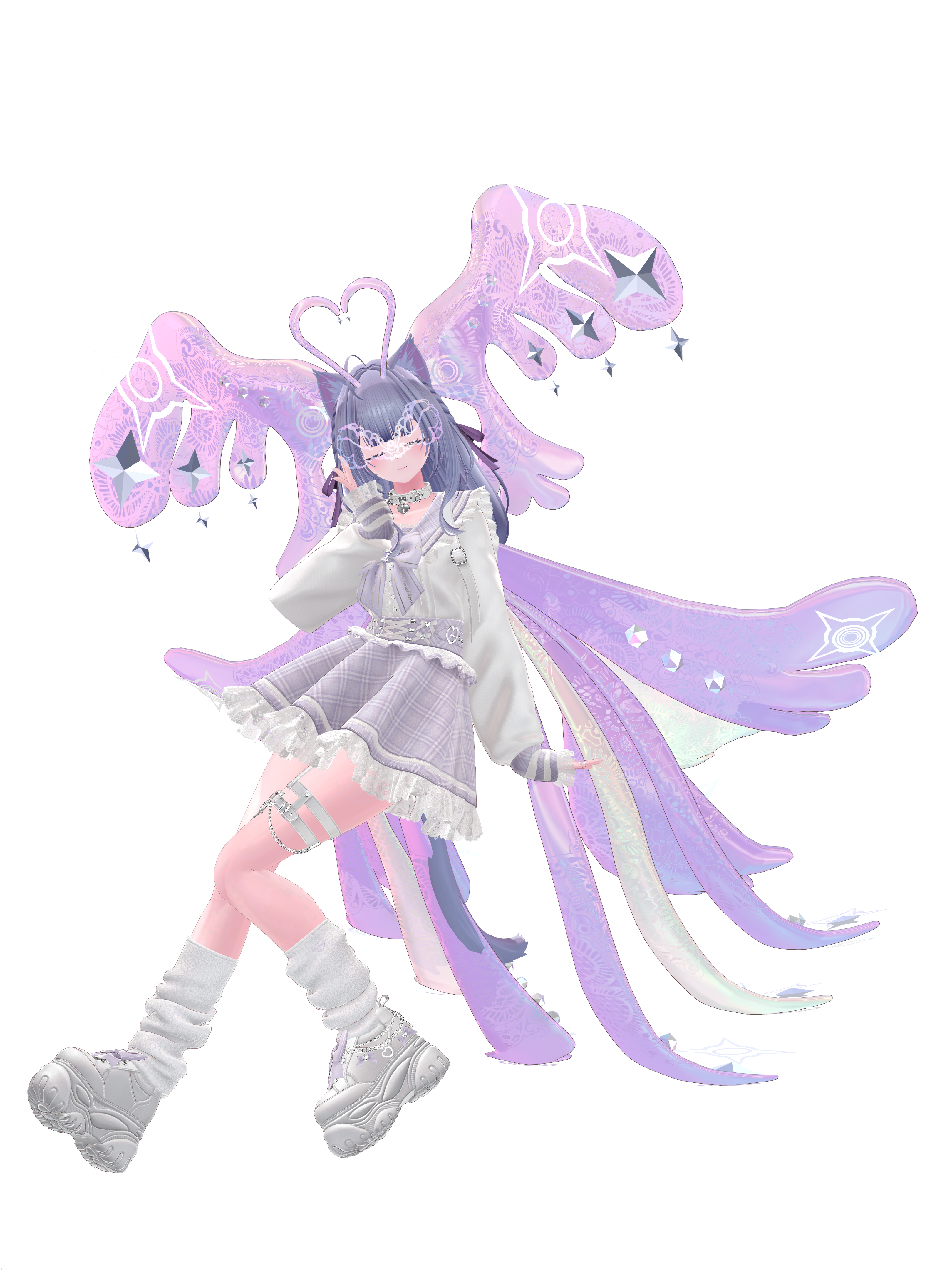 【VRCHAT】🦋Butterfly Bard🦋(アニメーション付羽耳＆羽マント) - 9 P.M. - BOOTH