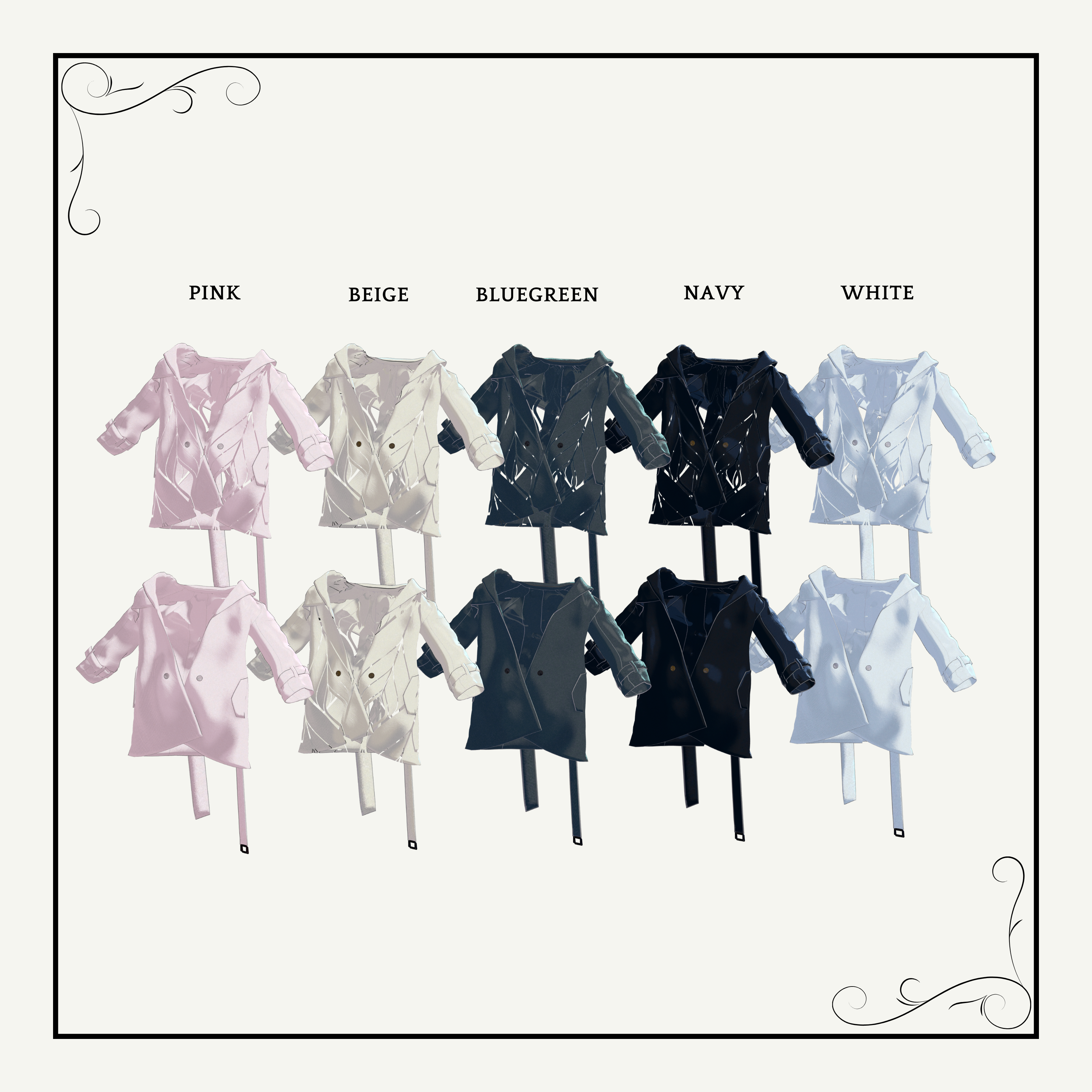 +Head / Lapwing対応衣装モデル Drop Shoulder Trench - aimai - BOOTH