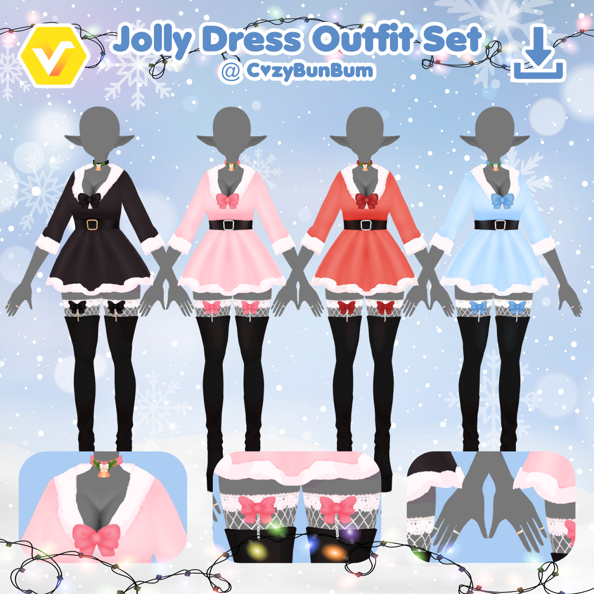 Jolly Winter Outfit VRoid 冬の服装 traje de invierno - CozyBunBum - BOOTH