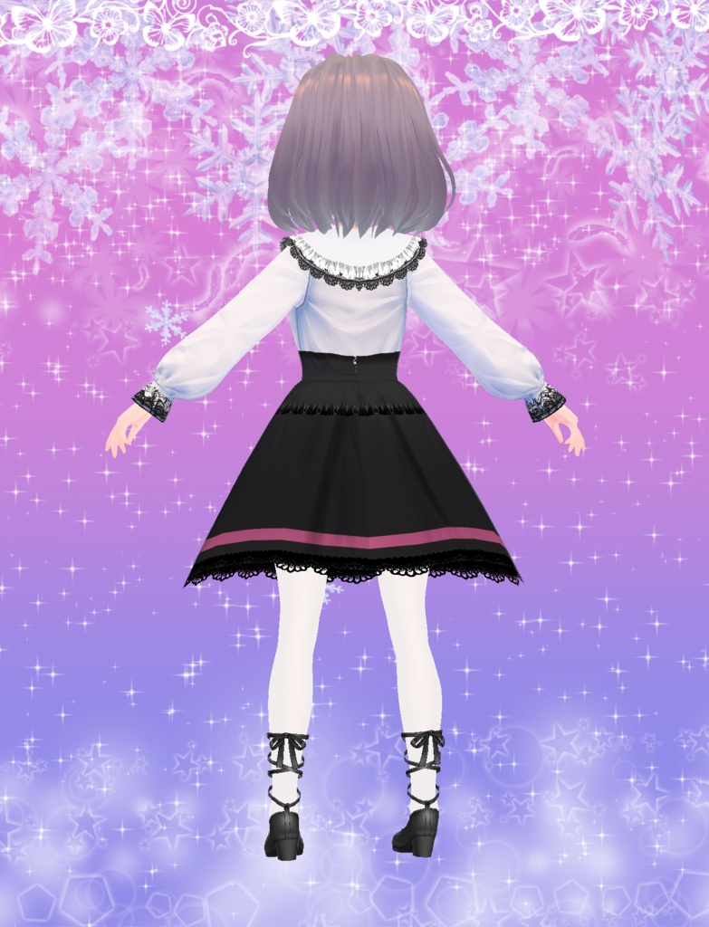 甘フリルのモノクロワンピ - raychell-iori - BOOTH