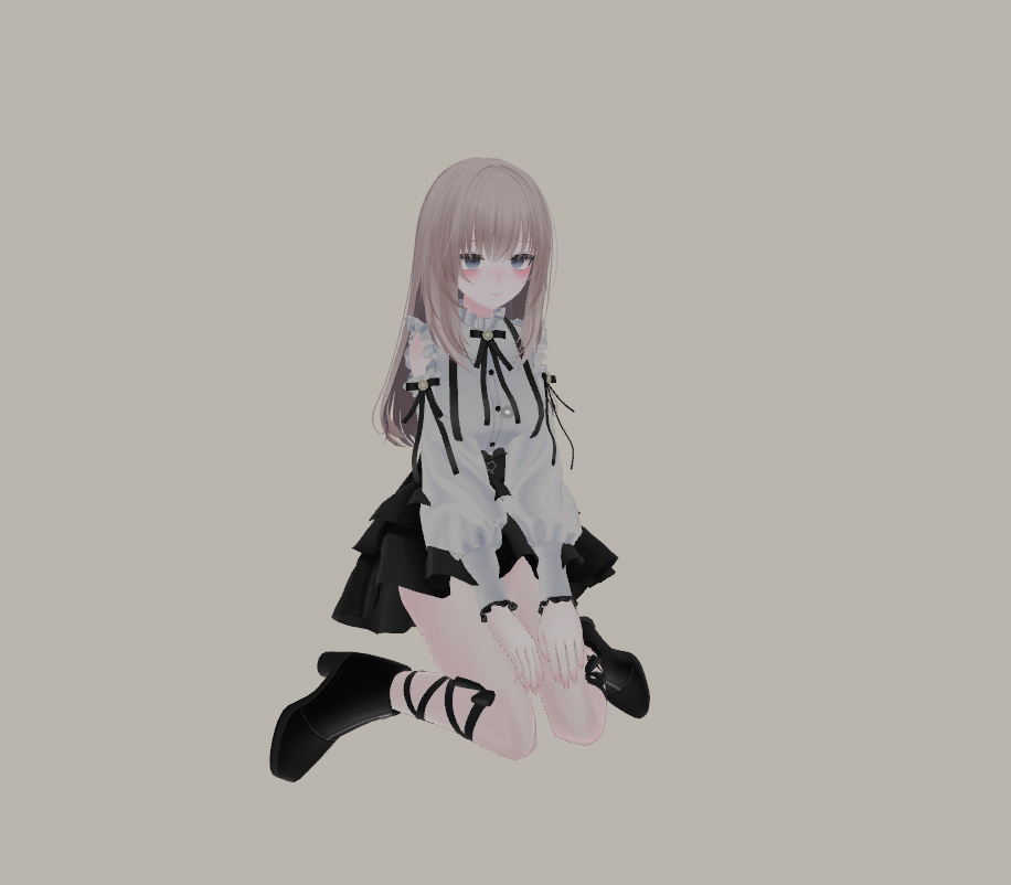 black ribbon outfit - VRChat - close2animation - BOOTH