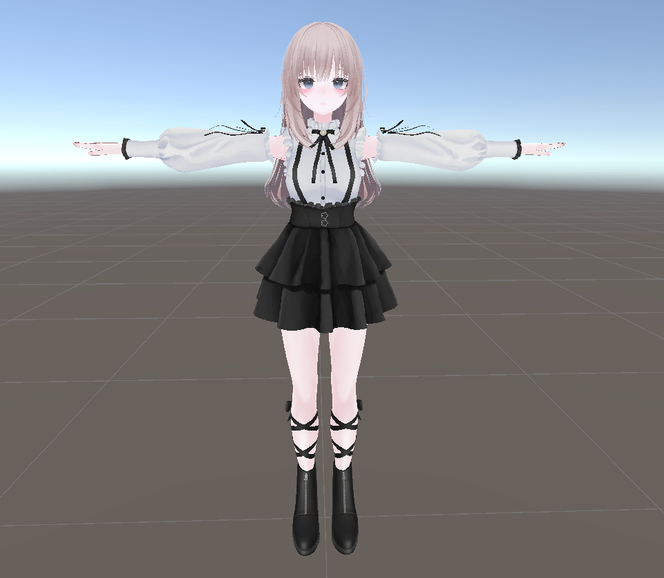 black ribbon outfit - VRChat - close2animation - BOOTH