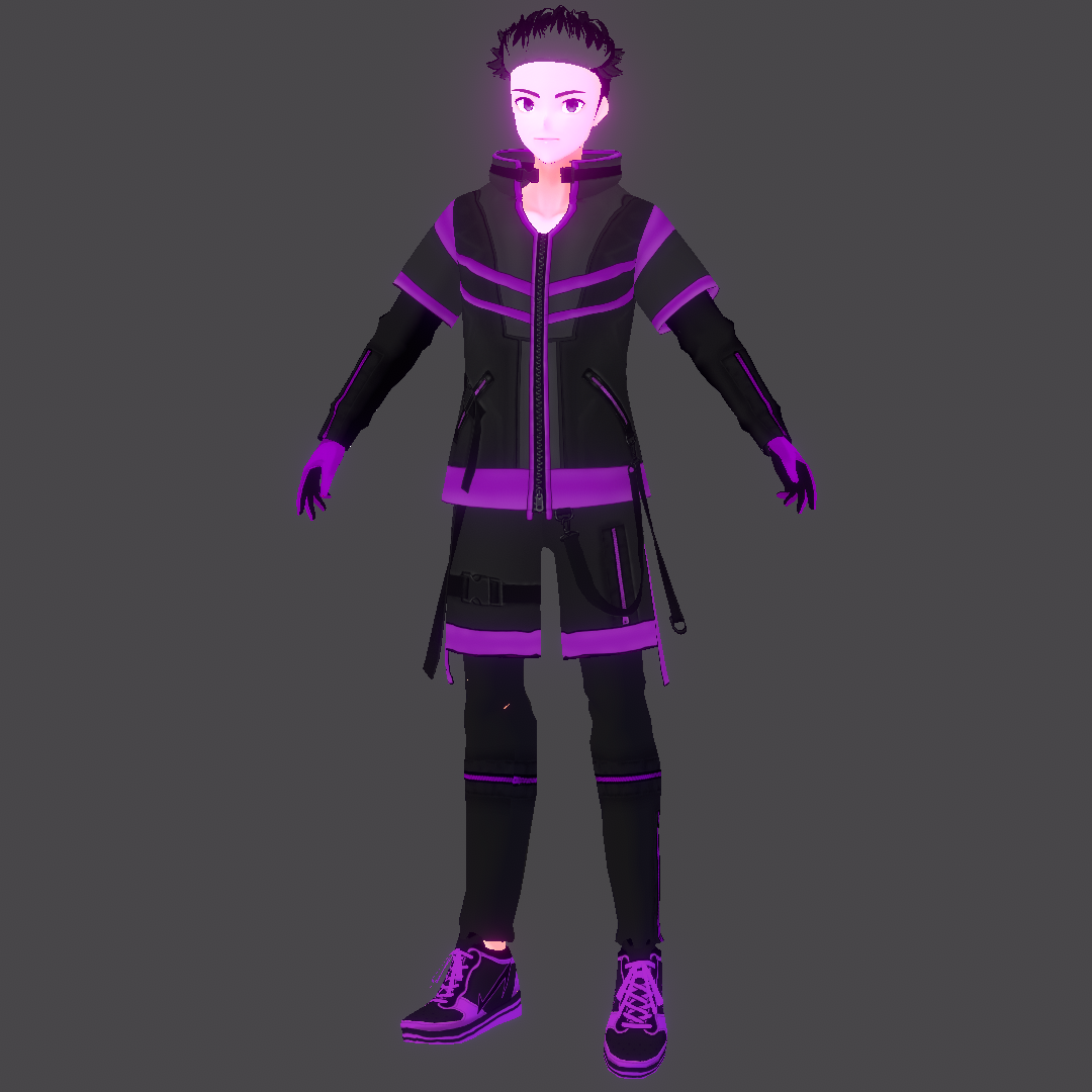 (VROID) Male Cyberpunk Outfit #1 (Multiple colour) Techwear - jonathan ...
