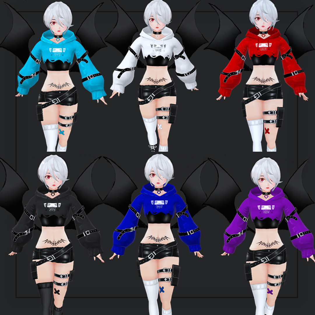(vroid) Female Cyber Outfits (multiple colour) - jonathan-yuri - BOOTH