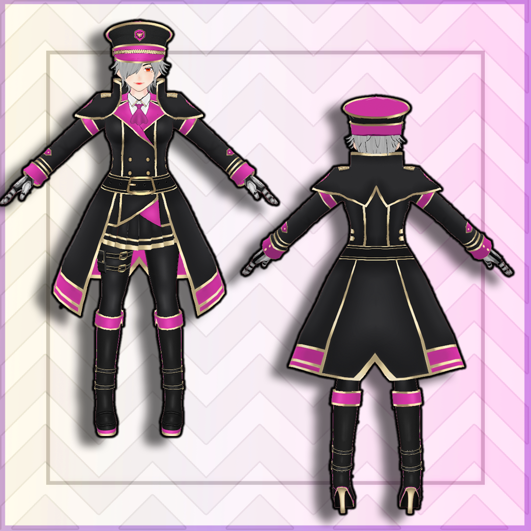 (vroid) military female Outfits Set + Hat (multiple colour) - jonathan ...