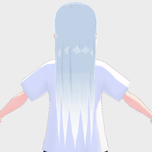 VRoid Custom Item Hair Preset: Long Hair with Pointy Bangs - The ...