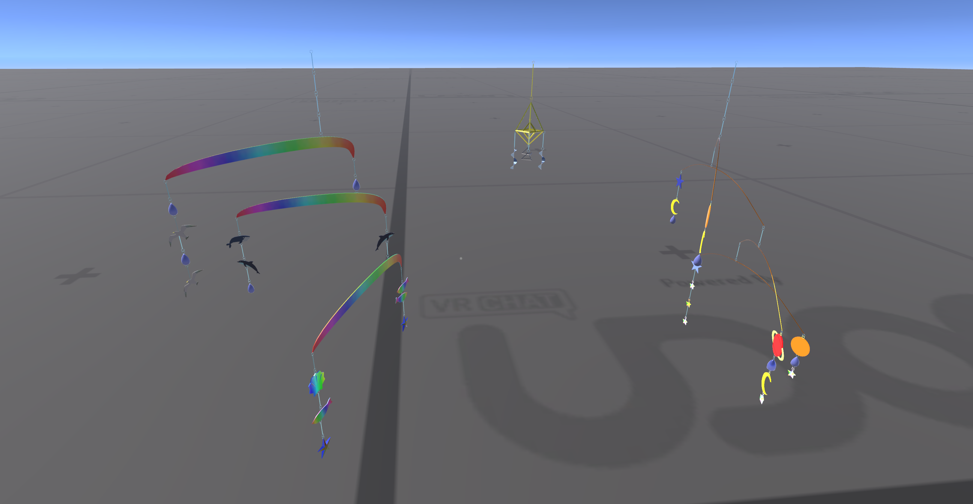 VRChat ワールド ギミック モビール (風で動くヤツ) - 100均[VRChatワールドギミック] - BOOTH