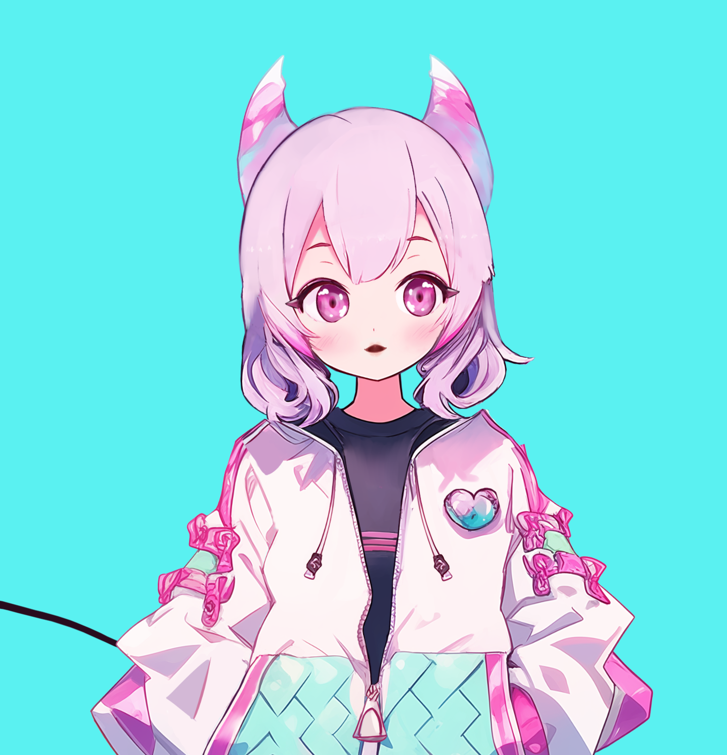 Pink Demon Girl Vtuber 2d Live2d avatar 3 Expressions 8 Free Emotes ...