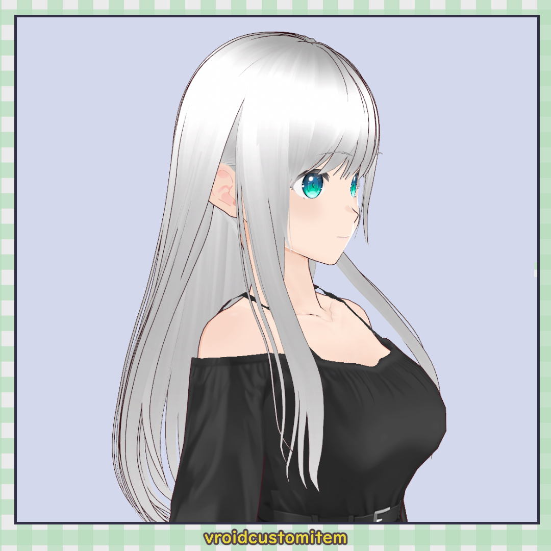 【髪型】耳かけロングヘア / Ear-Tucked Long Hair【VRoid】 - Mujo作品展示場 - BOOTH