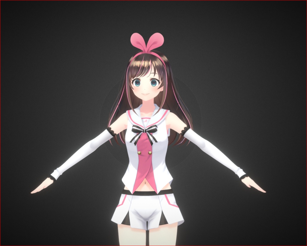 Kizuna AI 3D Model VRCHAT Girl vtuber 3D Character キズナアイ 3Dモデル VRCHAT 美 ...