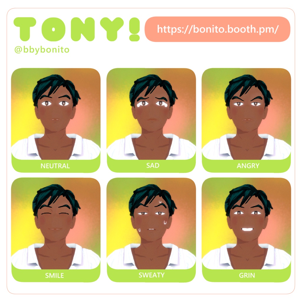 Tony! VRchat Male Avatar [ Quest & PC ] - BabyBonito - BOOTH