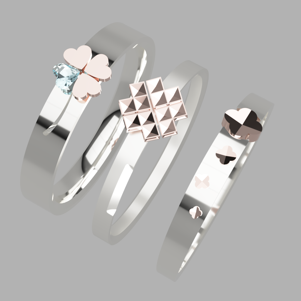 [VRCHAT] Clover Ring Set / 클로버 반지 세트 / クローバーリングセット - morningcoffee - BOOTH