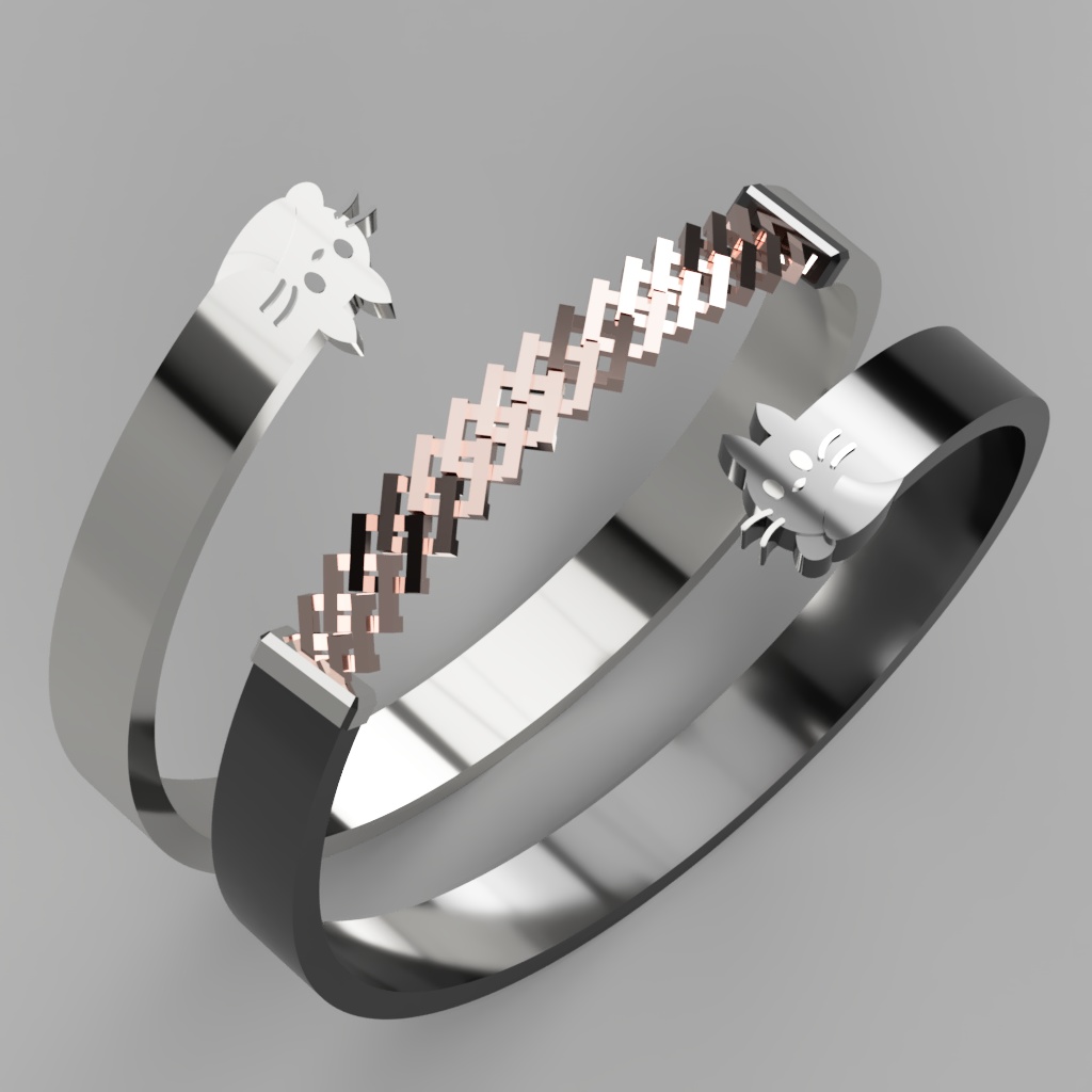 [VRCHAT] Cross Black&White Cat Ring / 십자가 검은&흰 고양이 반지 / 十字架黒&白猫の指輪 ...