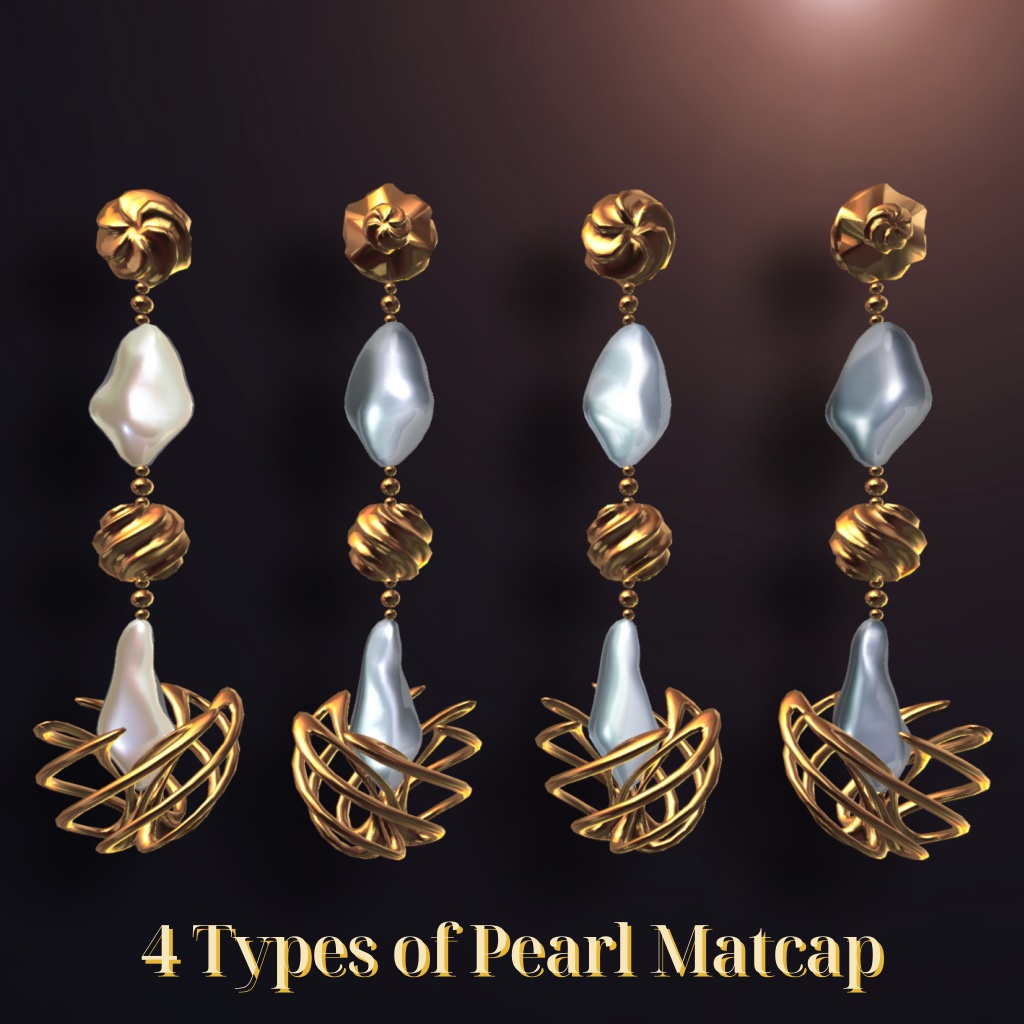 [Free]Swirl Baroque Pearls earring - Wild_shop - BOOTH