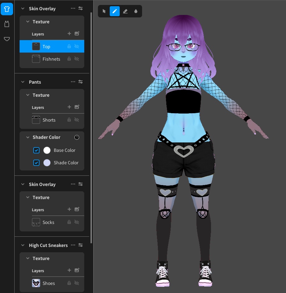 F2U Alt Outfit - Vroid Studio Texture - Mischievous Moss🦇 🤡 - BOOTH