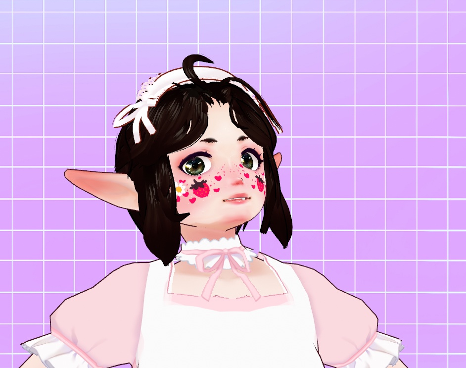strawberry facepaint makeup for vroid - trashcangoddess - BOOTH