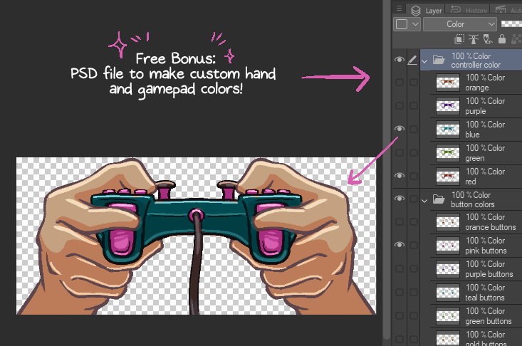 Free Gamer Hands for VTubers - yaminoart - BOOTH