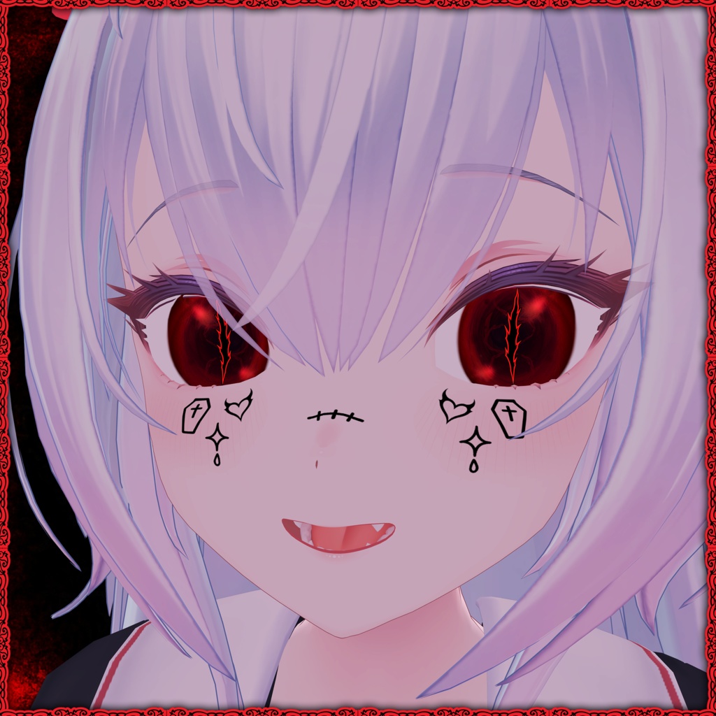 [無料] Emo Tattoo Pack｜VRChat フェイスタトゥー｜ オーバーレイ 12種 - Pixel Place - BOOTH