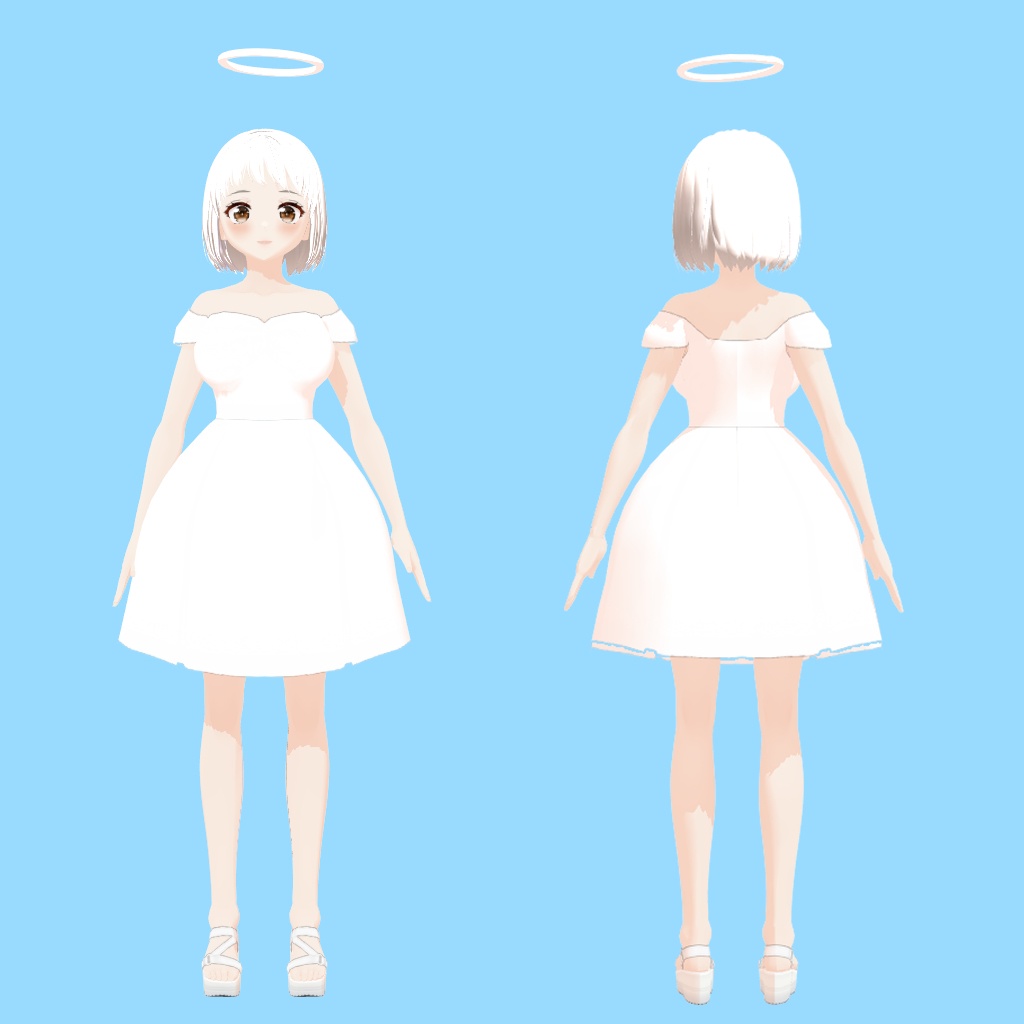 【1点限定】3DVtuberセット【天使風オリジナルVRMモデル】Original Vtuber 3D model Set【one-of-a-kind】 - Wobdy Booth shop ...